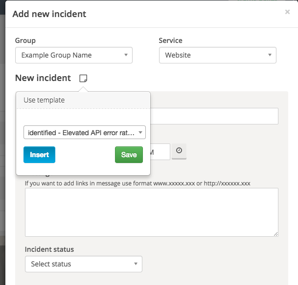 Incident Templates – StatusHub